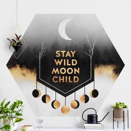 Hexagon Fototapete selbstklebend Stay Wild Moon Child