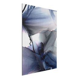 Bilderwelten Alu Dibond Outdoor Bild originell violett Abstrakt Aquarell - Violett im Fluss - Deko Wohnzimmer Schlafzimmer