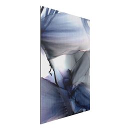 Alu Dibond Outdoor Bild - Violett im Fluss - originell violett Abstrakt Aquarell Deko Wohnzimmer Schlafzimmer