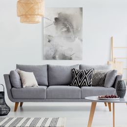 Bilderwelten Leinwandbild originell Abstrakt Aquarell grau - Mystische Objekte II - Wandbild XXL Wohnzimmer Schlafzimmer
