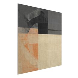Alu Dibond Outdoor Bild - Transparente Geometrie - originell beige Abstrakt wetterfest Deko Wohnzimmer Schlafzimmer
