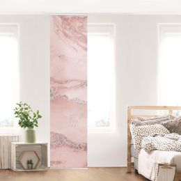 Bilderwelten Schiebegardine originell Abstrakt Steinoptik rosa - Farbexperimente Marmor Rose und Glitzer - Beton Schiebevorhang Wohnzimmer Schlafzimmer