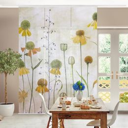 Bilderwelten Schiebegardine Zarte Helenium Bl&uuml;ten