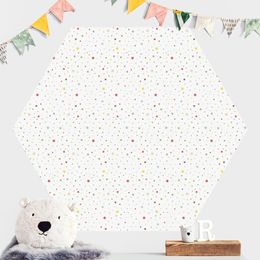 Bilderwelten Hexagon Tapete Himmel Illustration Wandtapete weiss - No.YK34 Bunte Sterne - Himmel Kinderzimmer Baby M&auml;dchen Jungen