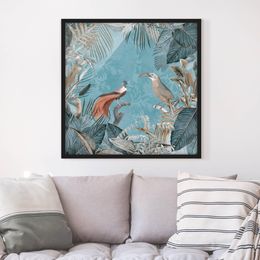 Bilderwelten Bild mit Rahmen Vintage Collage - Paradiesv&ouml;gel