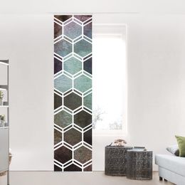 Bilderwelten Schiebegardine Hexagontr&auml;ume Aquarell in Gr&uuml;n