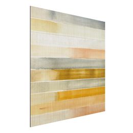 Alu Dibond Outdoor Bild - Traumgrenzen - bunt modern Aquarell Streifen Wohnzimmer Schlafzimmer