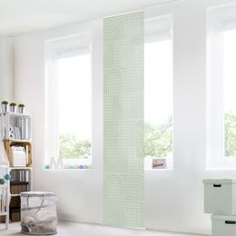 Bilderwelten Schiebegardine Flächenvorhang modern Klett oder Keder grün - Regenbogen Muster in Salbei - Deko Schiebevorhang Wohnzimmer Schlafzimmer