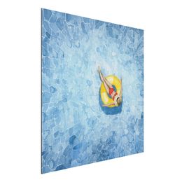 Alu Dibond Outdoor Bild - Treibenlassen - originell blau Abstrakt wetterfest Deko Wohnzimmer Schlafzimmer