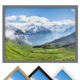 Bilderwelten Bild mit Rahmen Schweizer Alpenpanorama