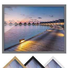 Bilderwelten Bild mit Rahmen Sonnenuntergang im Paradies