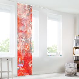 Bilderwelten Schiebegardine originell Abstrakt Klett oder Keder rot - Roter Feuertanz - Deko Schiebevorhang Wohnzimmer Schlafzimmer