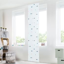 Bilderwelten Schiebegardine Kleine Dreiecke in Blau Rosa