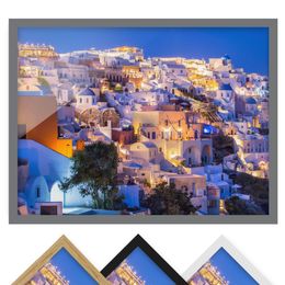 Bilderwelten Bild mit Rahmen Santorini at night
