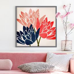 Bilderwelten Bild mit Rahmen Drei Seerosenbl&uuml;ten