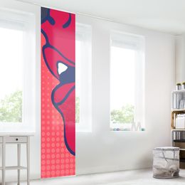 Bilderwelten Schiebegardine Portrait Illustration Klett oder Keder pink - Pop Art Kiss - Deko Schiebevorhang Wohnzimmer Schlafzimmer