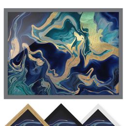 Bilderwelten Bild mit Rahmen Spiel der Farben Indigo Feuer