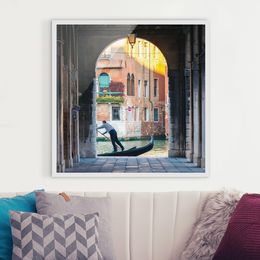 Bilderwelten Bild mit Rahmen Gondoliere