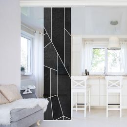 Bilderwelten Schiebegardine Schwarz Wei&szlig; Geometrie Aquarell