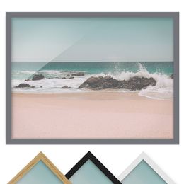 Bilderwelten Bild mit Rahmen Sonniger Strand Mexico