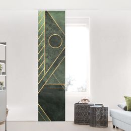 Bilderwelten Schiebegardine Geometrische Formen Smaragd Gold