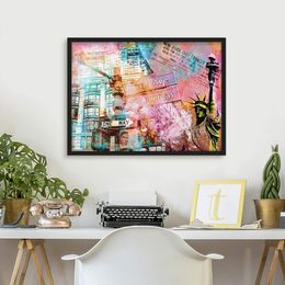 Bilderwelten Bild mit Rahmen Sixth Avenue New York Collage