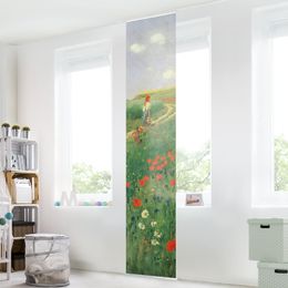 Bilderwelten Schiebegardine Set P&aacute;l Szinyei-Merse - Sommerlandschaft mit bl&uuml;hendem Mohn
