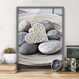 Bilderwelten Bild mit Rahmen Carpe Diem Herz mit Steinen