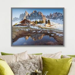 Bilderwelten Bild mit Rahmen Bergh&uuml;tte