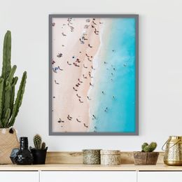 Bilderwelten Bild mit Rahmen Menschen am Strand auf Zakynthos