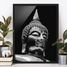 Bilderwelten Bild mit Rahmen Buddha Statue Gesicht