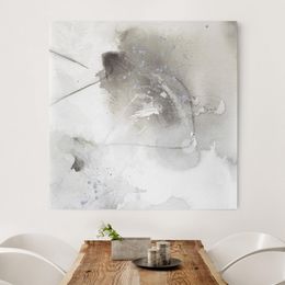 Bilderwelten Leinwandbild originell Abstrakt Aquarell grau - Mystische Objekte II - Wandbild XXL Wohnzimmer Schlafzimmer