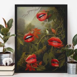 Bilderwelten Bild mit Rahmen Lippen Dschungel
