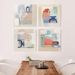 Bilderwelten Leinwandbild originell Abstrakt Kunstdruck Leinwanddruck - Multiform Set II - Wandbild XXL Wohnzimmer Schlafzimmer