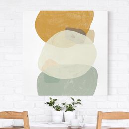 Bilderwelten Leinwandbild originell Abstrakt Kunstdruck pastell - Pailletten im Detail III - Wandbild XXL Wohnzimmer Schlafzimmer