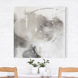 Bilderwelten Leinwandbild originell Abstrakt Aquarell grau - Mystische Objekte I - Wandbild XXL Wohnzimmer Schlafzimmer