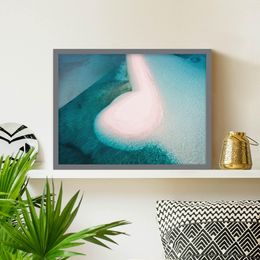 Bilderwelten Bild mit Rahmen Sandbank im Ozean