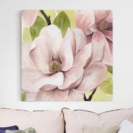 Bilderwelten Leinwandbild - Quadrat Magnolie err&ouml;tet I
