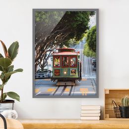Bilderwelten Bild mit Rahmen Seilbahn in San Francisco