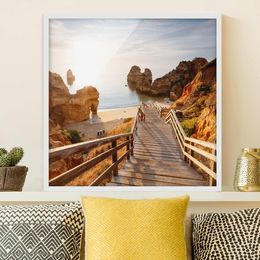 Bilderwelten Bild mit Rahmen Traumstrand in Portugal