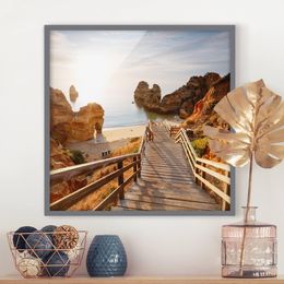Bilderwelten Bild mit Rahmen Traumstrand in Portugal