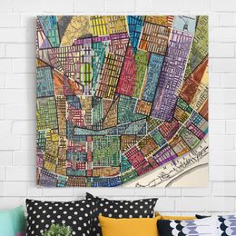 Bilderwelten Leinwandbild - Quadrat Moderne Karte von St. Louis