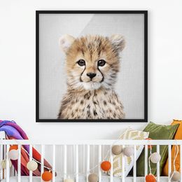 Bilderwelten Bild mit Rahmen Baby Gepard Gino