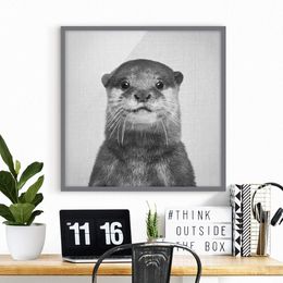 Bilderwelten Bild mit Rahmen Otter Oswald Schwarz Wei&szlig;