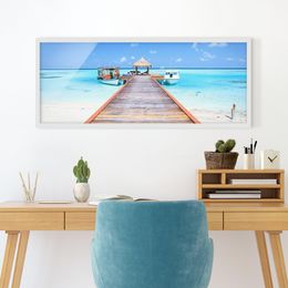 Bilderwelten Bild mit Rahmen Steg am Meer