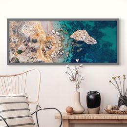 Bilderwelten Bild mit Rahmen Draufsicht K&uuml;stenlandschaft