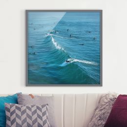 Bilderwelten Bild mit Rahmen Surfer am Huntington Beach