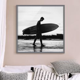 Bilderwelten Bild mit Rahmen Surferboy im Schattenprofil