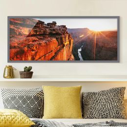 Bilderwelten Bild mit Rahmen Sonne im Grand Canyon
