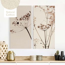 Bilderwelten 2-teiliges Leinwandbild - mehrteilige Wandbilder - Bildergalerie - Bilderwand - Trockenblumen Set